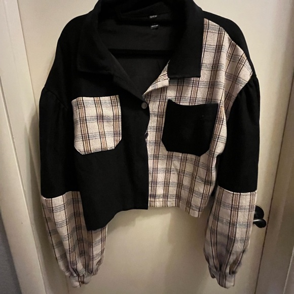 SHEIN | Jackets & Coats | Shein Black And Plaid Bomber Jacket | Poshmark